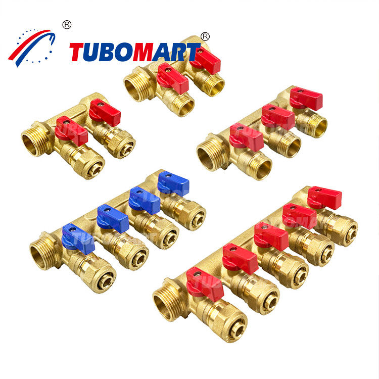3 - 12 Outlets Brass Pex Manifold 1/2 Inch 150 Psi Pex Pipe Manifold System
